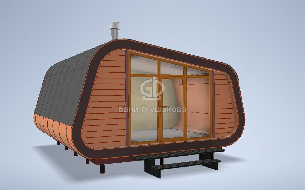 Баня «Танк Пизанский» 5х6 v4 с печью и отделкой под ключ, цена от ...