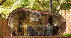 Баня «Танк» 5х5 с панорамными окнами с печью и отделкой под ключ, цена ...