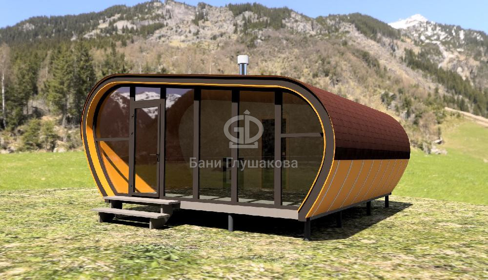 Баня «Танк Армата» 6х6 с печью и отделкой под ключ, цена от 1827700 руб ...